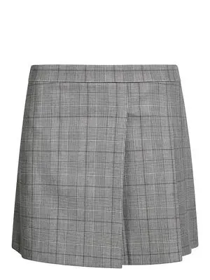 Pinko Giunco Wool Blend Plaid Skirt - Beige