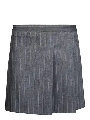Pinko Pinstriped Wool Mini Skirt - Grigio