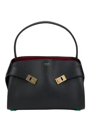FERRAGAMO Hug M Top Handle Handbag - Black