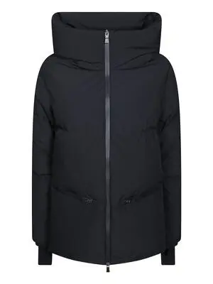 Herno Short Two-layer Puffer Jacket With Stand Collar - Nero