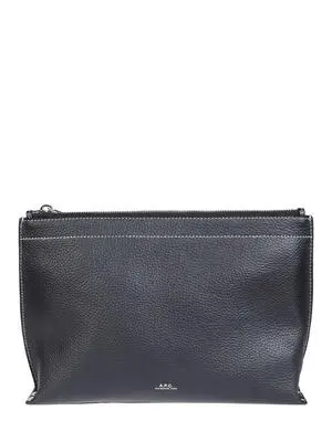 A.p.c. 100% Cowskin Mini Pouch - Nero
