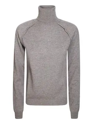 DONDUP Slim-fit Wool Polo-neck Sweater - Marrone