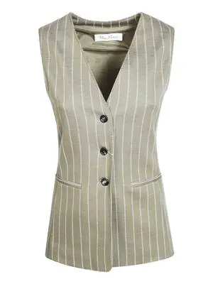 Max Mara Tailored Gilet Vest With Striped Pattern - Beige