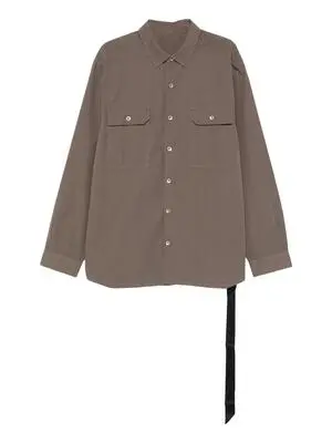 Rick Owens Jumbo Cotton Shirt With Chest Pockets And Button Cuffs - Grigio