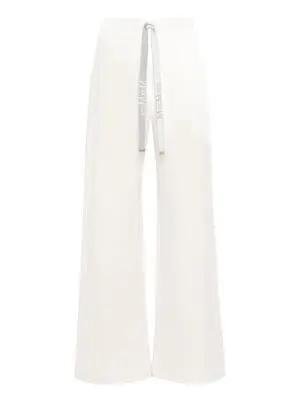 Max Mara S MAX MARA Double Cotton T-Shirt Trousers With Jacquard Drawstring Bianco