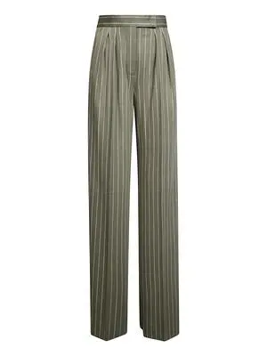 Max Mara Tailored Straight Leg Pants With Pin Stripes - Beige