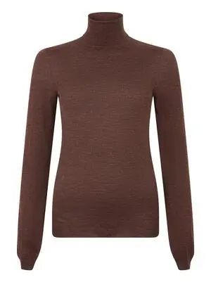 MAISON MARGIELA Wool-silk Blend Turtleneck Sweater - Brown