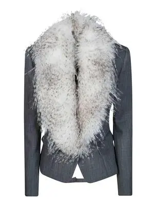 Elisabetta Franchi Double Breasted Tailored Jacket - Grigio