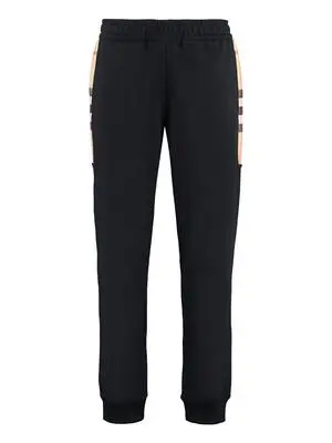 Burberry Drawstring Waist Track Pants With Tartan Print Detail - Black