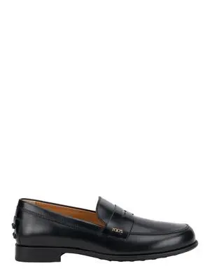 TOD`S Tod's Classic Calfskin Leather Moccasins - Black