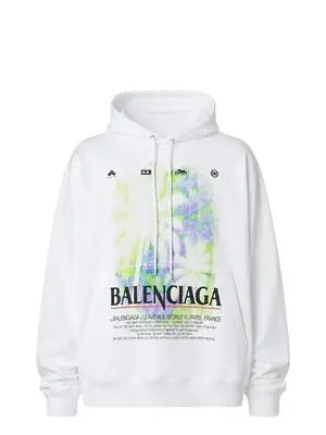 Balenciaga Graphic Print Hoodie - White