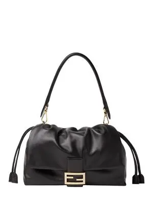 Fendi Mini Lamb Leather Shoulder & Crossbody Bag - Nero