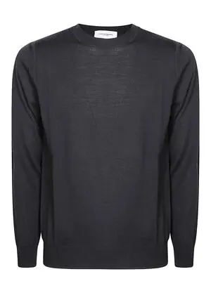 PAOLO PECORA Fine Knit Crew Neck Sweater - Marrone
