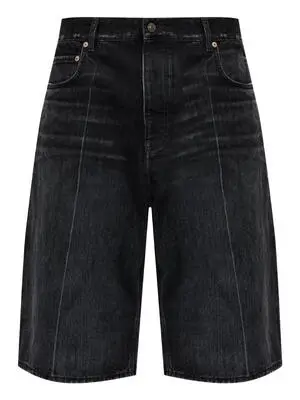Balenciaga Panelled Distressed-finish Shorts - Black