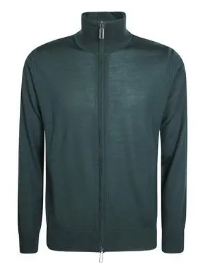 PAOLO PECORA Zip-up Knit Cardigan - Verde