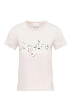 Moncler Moncler Collection Printed Cotton Jersey T-Shirt White