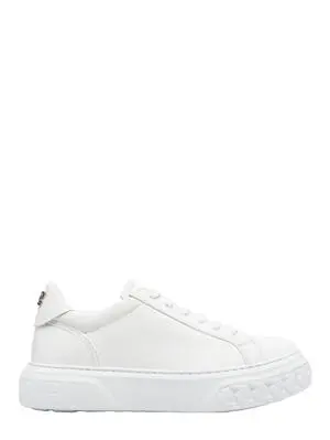 Casadei Leather Lace-up Sneakers - White