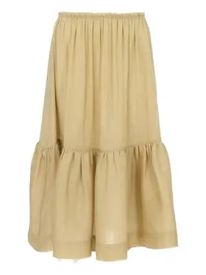 Paloma Wool Midi Skirt In Silk - Beige