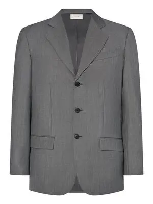 THE ROW Wren Pinstriped Wool Single-breasted Jacket - Grey