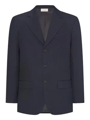 THE ROW Wren Pinstriped Wool Single-breasted Jacket - Midnight Blue