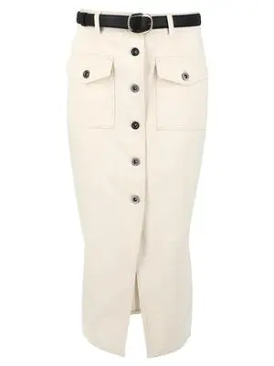 SELF-PORTRAIT Self-Portrait Midi Skirt With Button Details