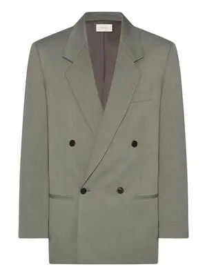 THE ROW Yani Double-breasted Cashmere Twill Jacket - Sage