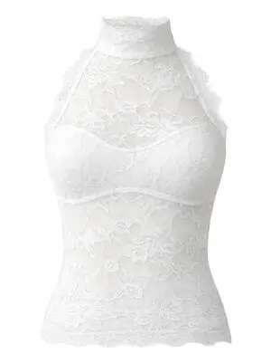 OW Selah Lace Halter Top - White