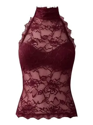 OW Ow Collection Selah Lace Halter Top Red