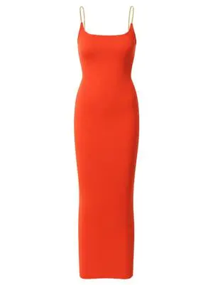 DECOLET THE LABEL Aurelia Knit Chain Maxi Dress - Red/orange