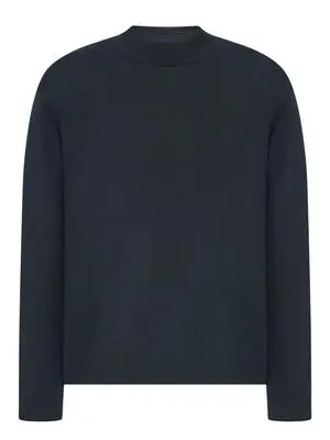 THE ROW Ultrafine Merino Wool Mock Neck Sweater - Black