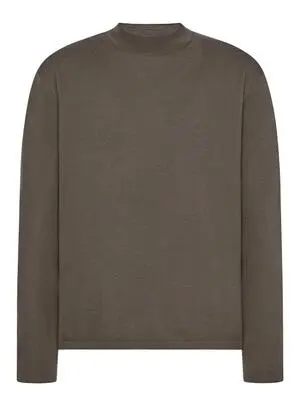 THE ROW Ultrafine Merino Wool Mock Neck Sweater - Concrete