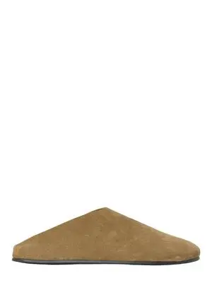 THE ROW Hudson Suede And Shearling Slide - Military