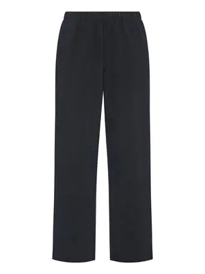 THE ROW Pascale Wool Twill Drawstring Waist Pants - Black