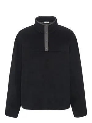 THE ROW Maury Fleece Pullover With High Neck - Black