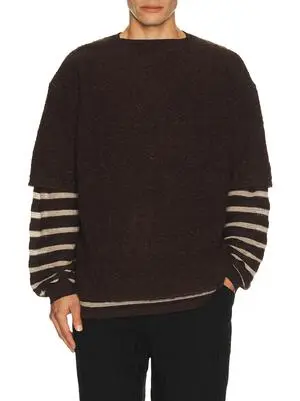 ISA BOULDER Repeat Stripe Layered Top - Soil