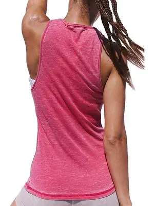 Free People FP Movement Long And Lean Burnout Tank Top Sangria