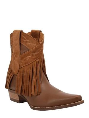 DINGO Last Ride Fringe Western Boots - Camel