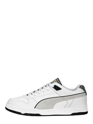 PUMA Low Top Sneakers With Houndstooth Detail - White/beige/black