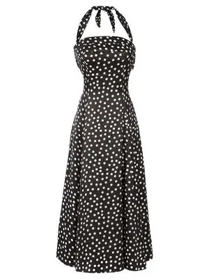 LUNA FASHION HOUSE Melissa Strapless Polka Dot Dress - Black