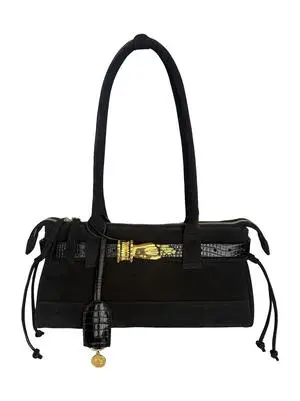 INDIGOLUSH East West Gilded Lure Suede Shoulder Bag - Black