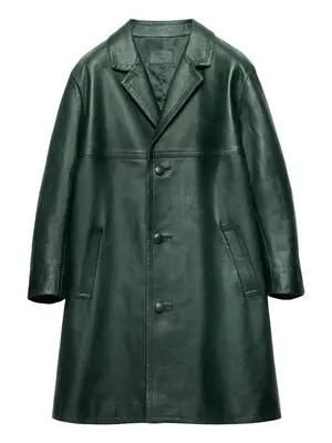 Prada Leather Coat - Emerald Green