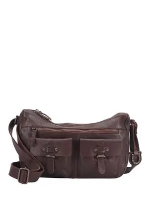 LLOYD BAKER Loulia Washed Leather Crossbody Bag - Purple