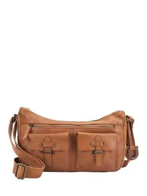 LLOYD BAKER Loulia Washed Leather Crossbody Bag - Gold