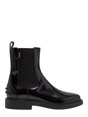 TOD'S Gomma 20l Patent Leather Chelsea Boots - Black