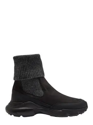 TOD'S Sport Run Nubuck Ankle Boots - Black