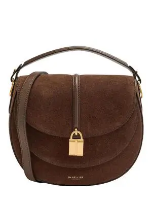 DEMELLIER Siena Leather And Suede Saddle Bag - Dark Brown