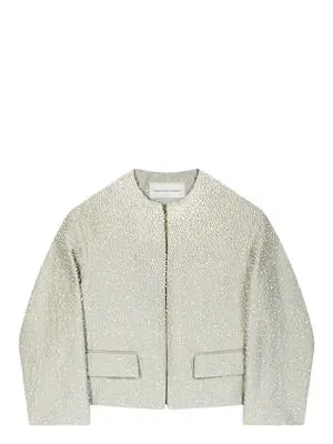 Dries Van Noten Embellished Collarless Jacket - White