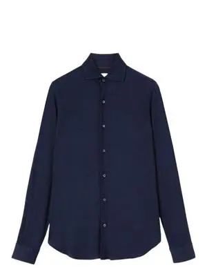 Loro Piana Logo Long-sleeved Shirt Gradient Blue
