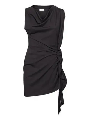 Dries Van Noten Sleeveless Asymmetrical Draped Blouse - Black