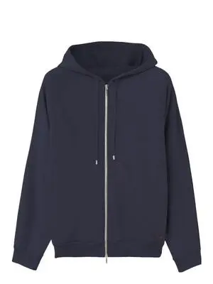 Loro Piana Zippered Pilot Jacket With Drawstring Hood - Graphite Blue